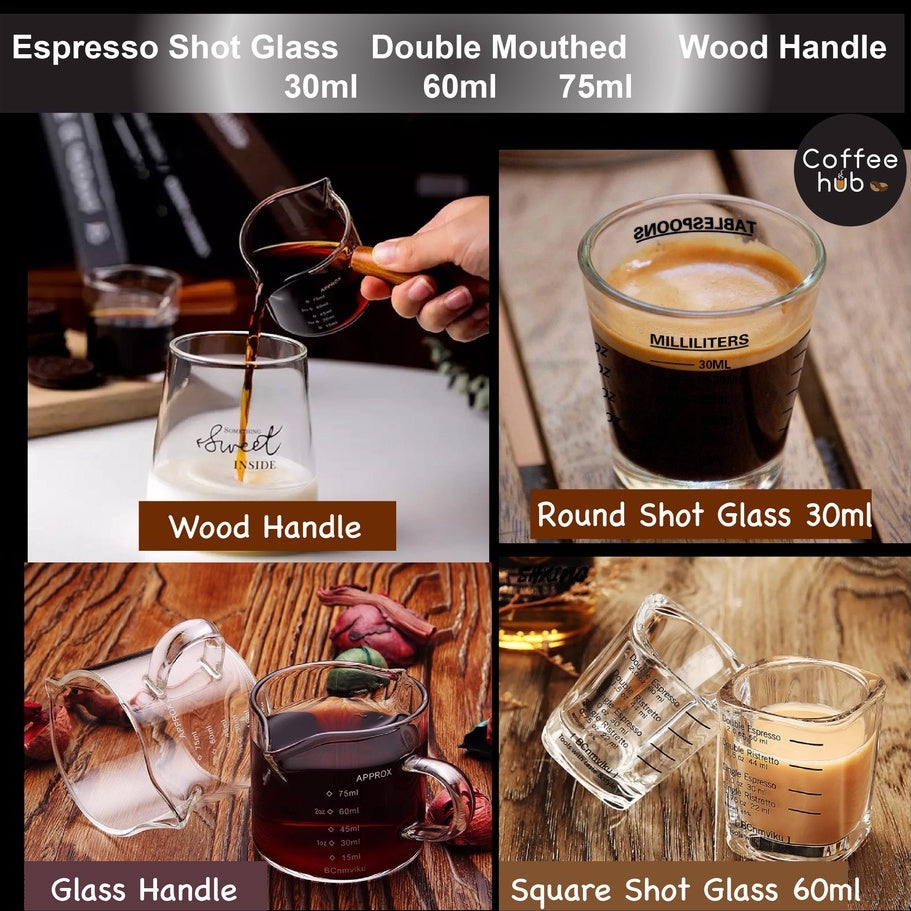 (Ready Stock)Coffee Espresso Shot Glass Double Mouthed Heat Resistance ...